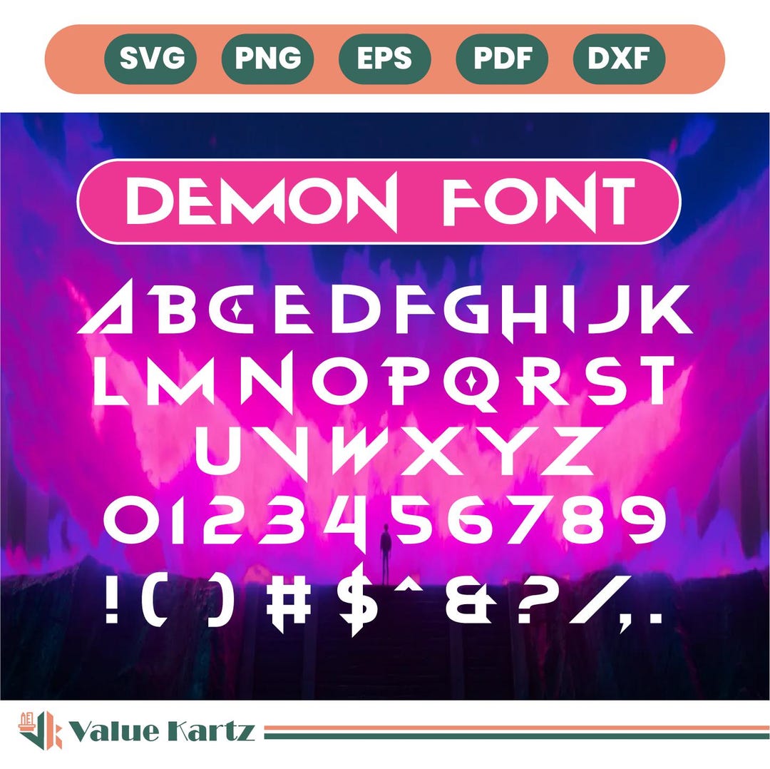 Kpop Demon Hunters Huntrix Font Bundle | Kpop Huntrix Typeface | Saja ...