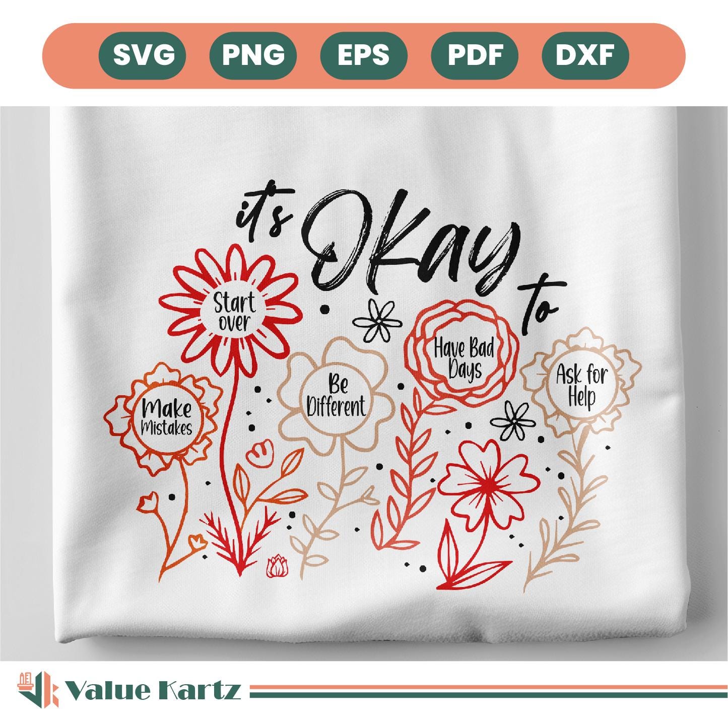 It's Okay to Boho Floral Svg, Flowers Svg, Motivational Svg ...