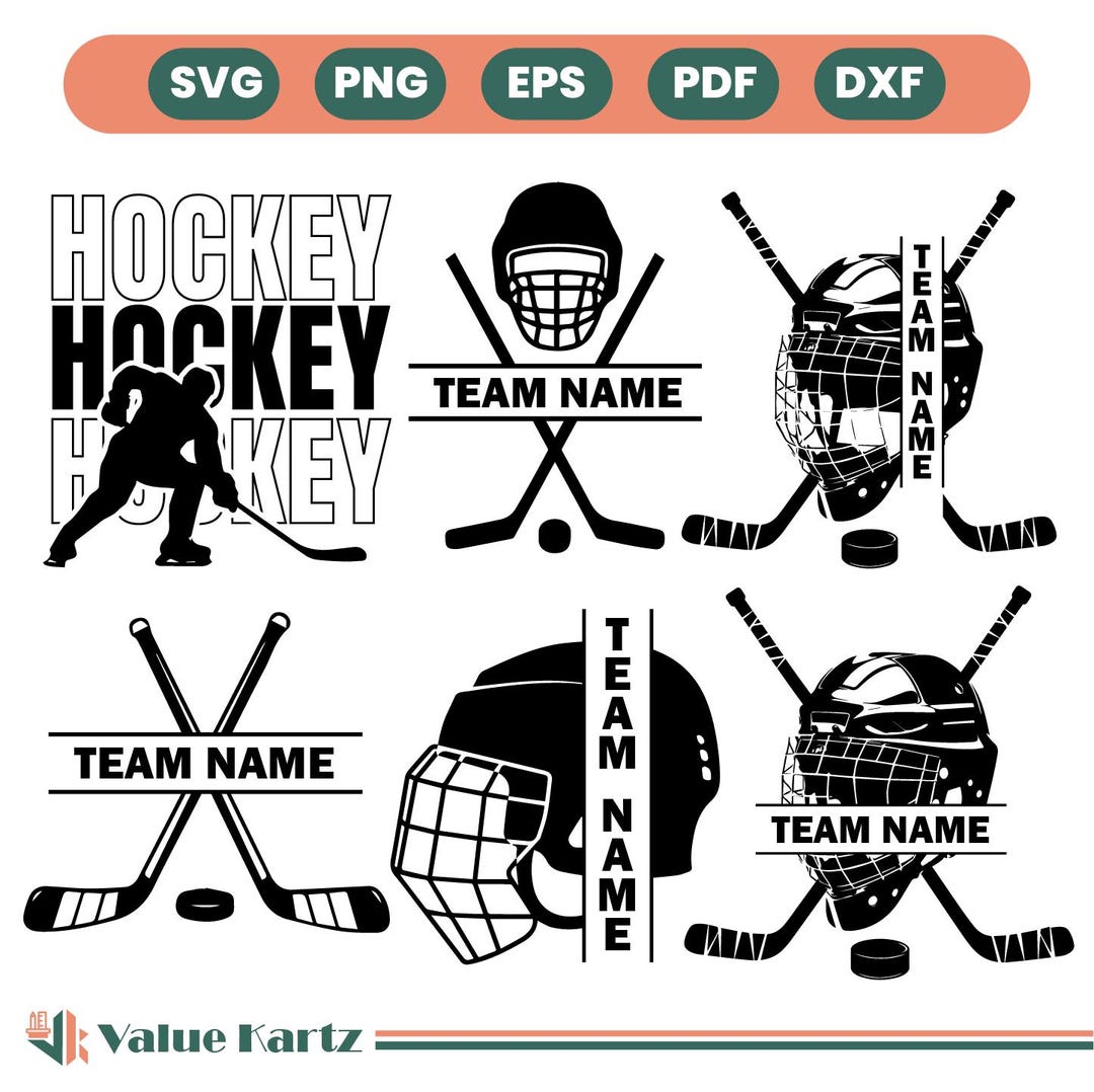 Hockey SVG Bundle: Split Stick Monogram, Clipart (digital Download). - Etsy