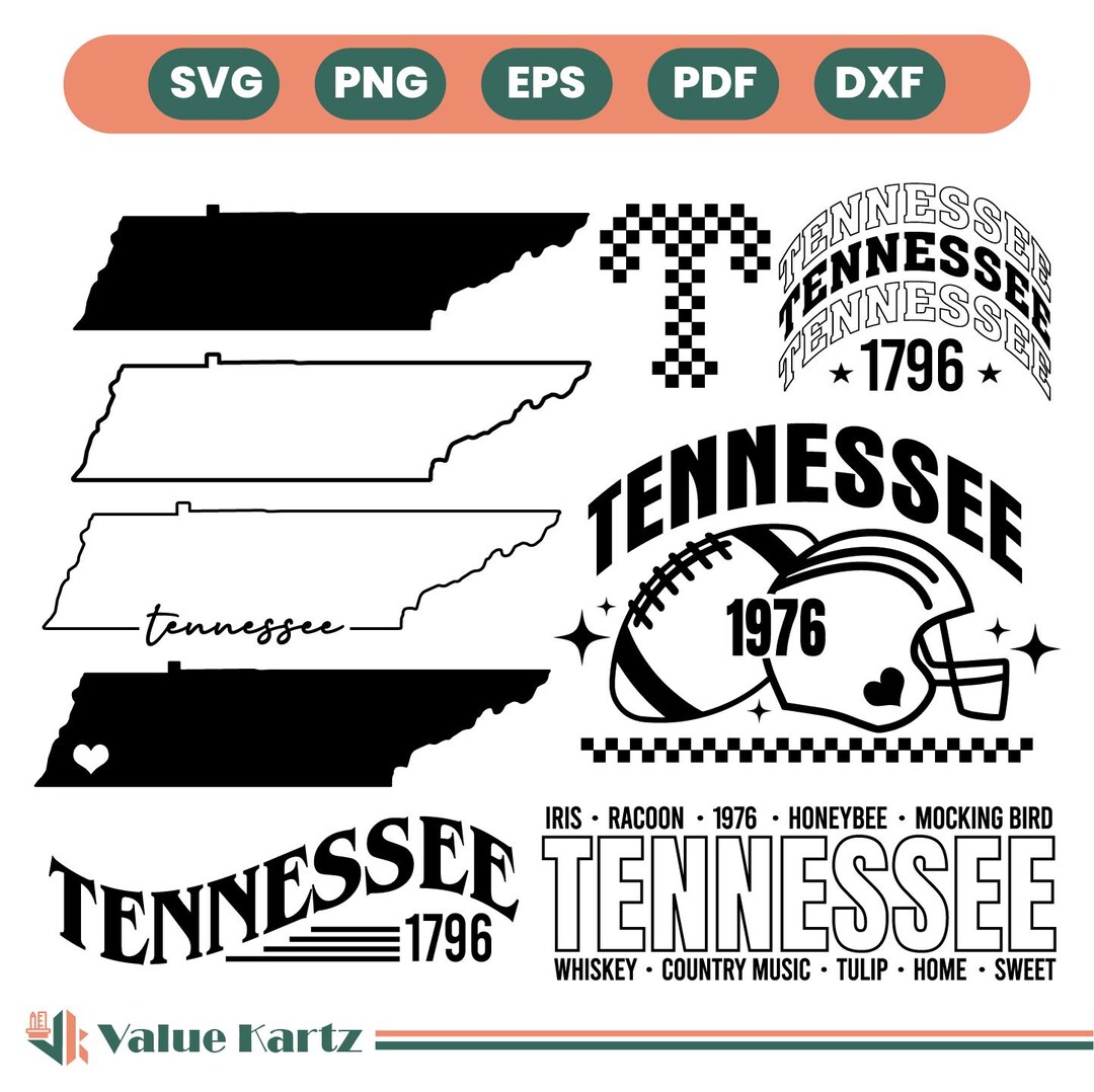 Tennessee Svg Bundle, Tennessee Png, State Svg, Tennessee Outline ...