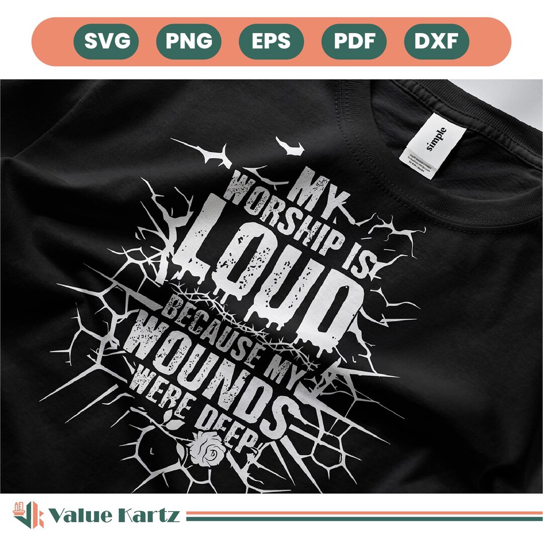 Jesus Svg Png File My Worship is Loud Svg, Preppy Christian Women ...