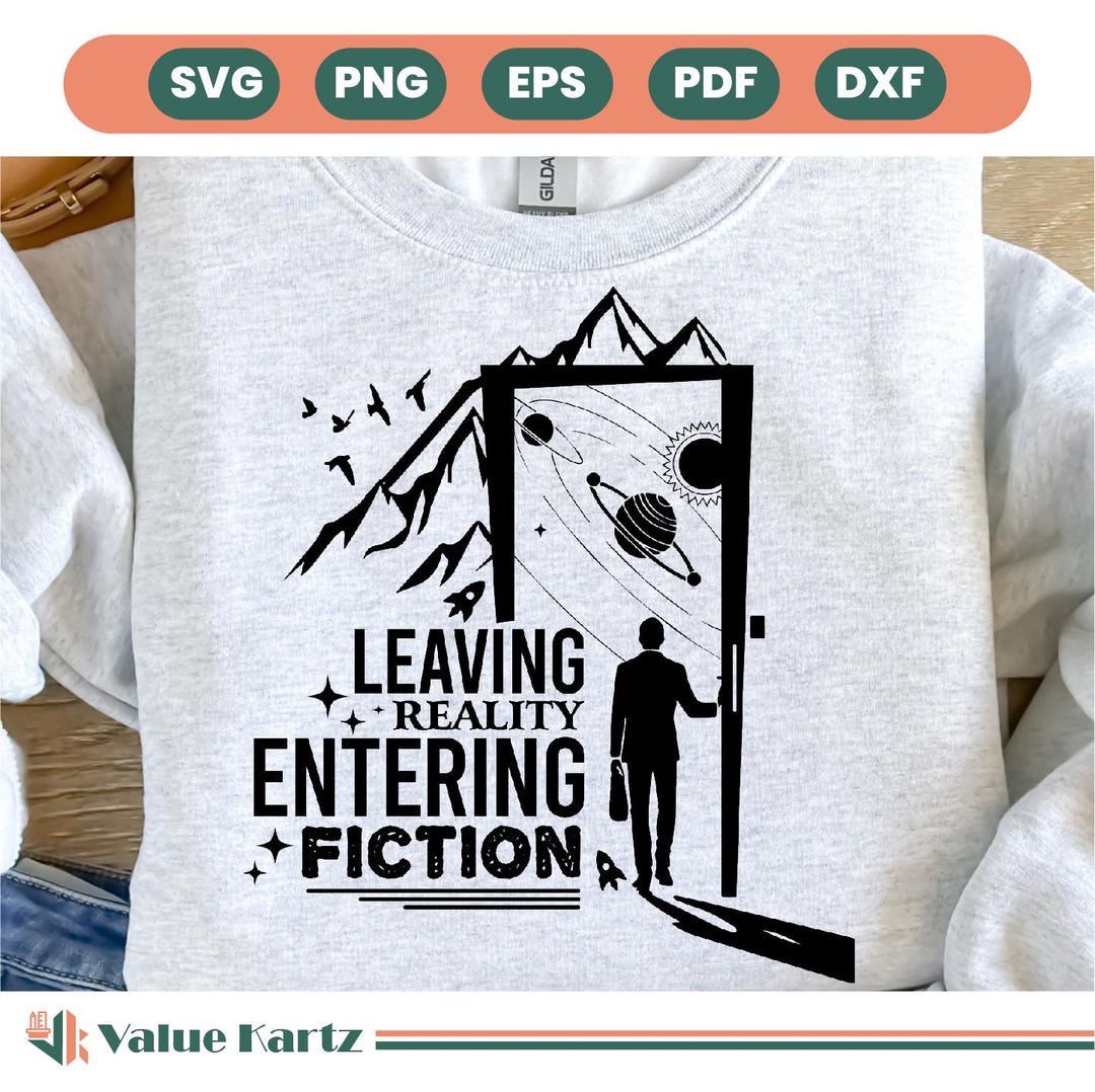 Leaving Reality Entering Fiction Svg Png, Trendy Funny Retro Vintage ...