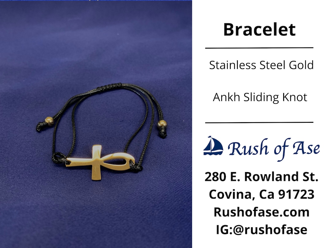Bracelets | Ankh Sliding Knot Stainless Steel - Etsy
