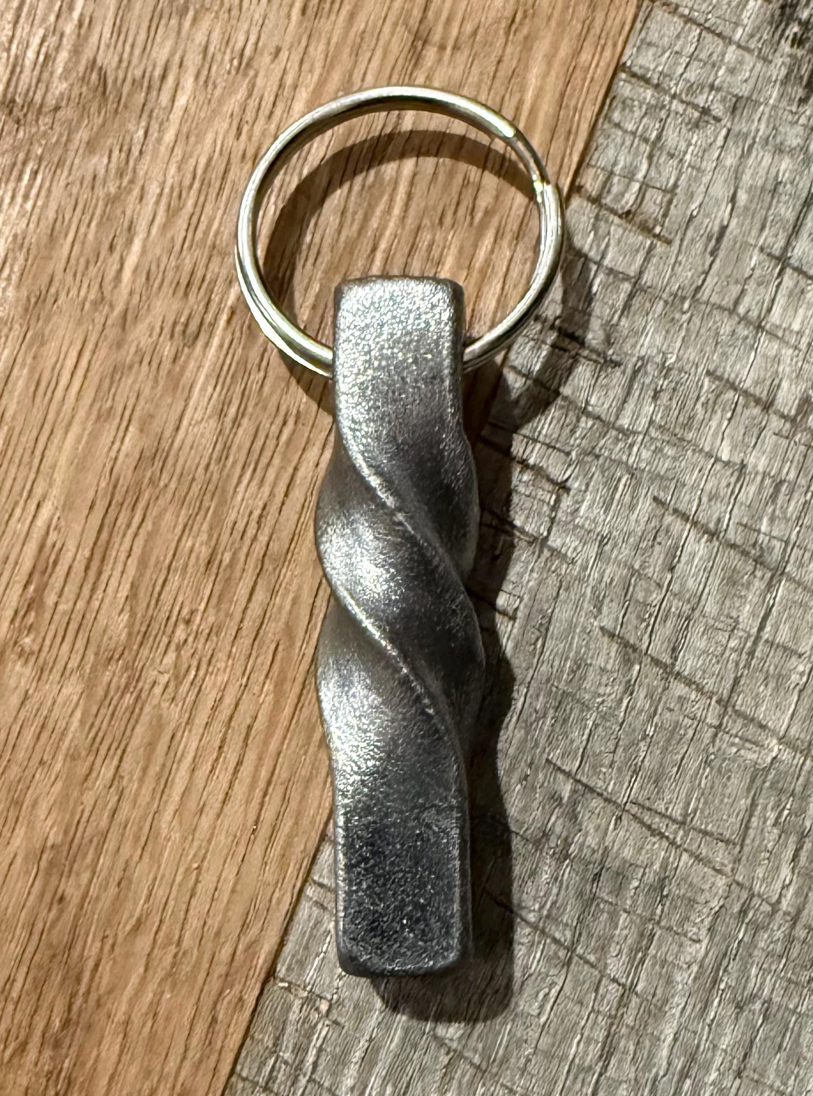 Hand Forged Twist Keychain: Blacksmith Made Steel Keyring - Etsy