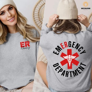 Emergency Department Custom Name Shirt for Work, Custom ER Department ...