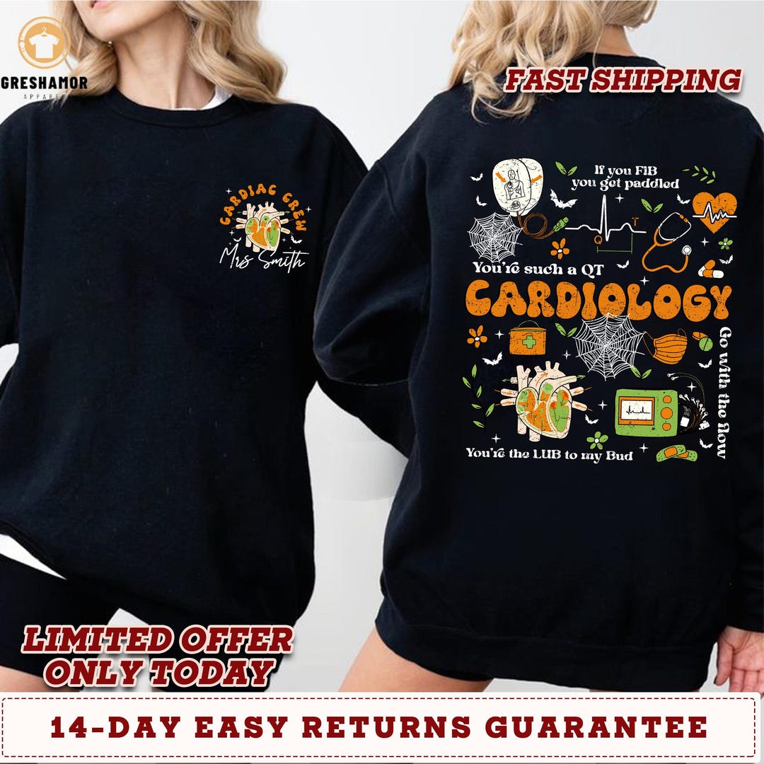 Custom Cardiac Nurse Halloween Sweatshirt, Funny Heart Anatomy Gift - Etsy