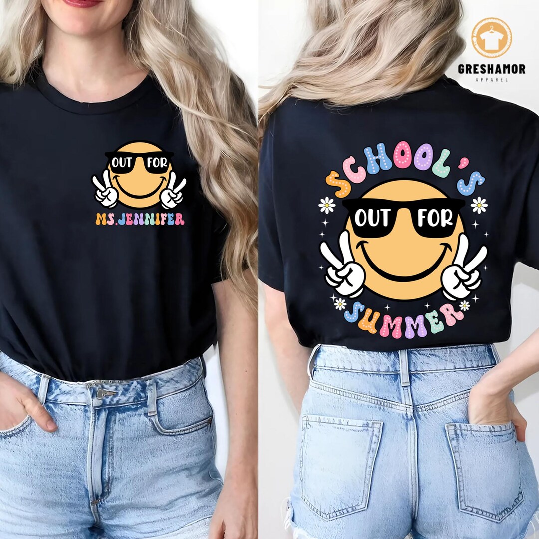 Customized Funny Schools Out for Summer Teacher Shirt, Goodbye School ...