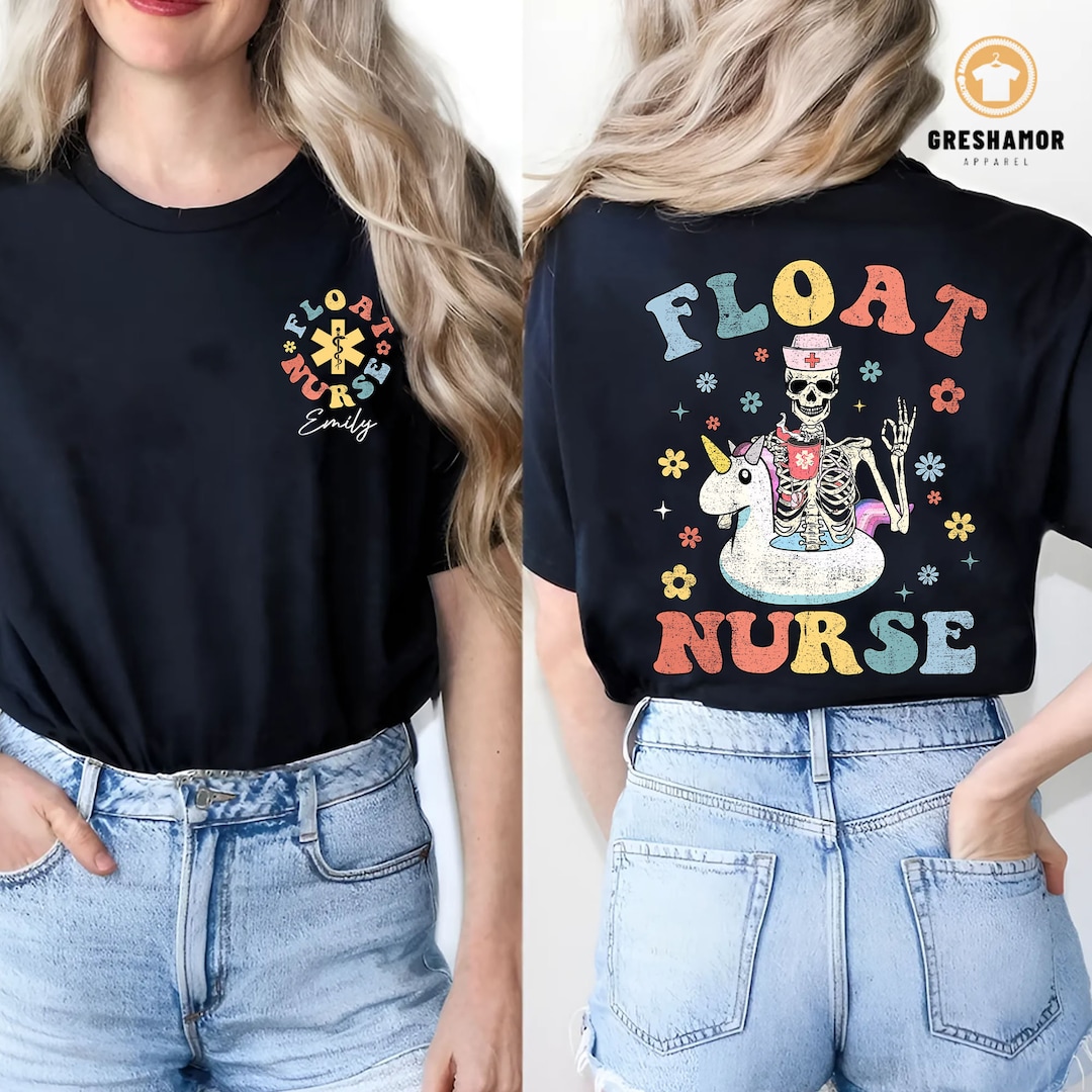 Custom Funny Cute Float Pool Nurse Shirt, Float Nursing Squad Crew ...