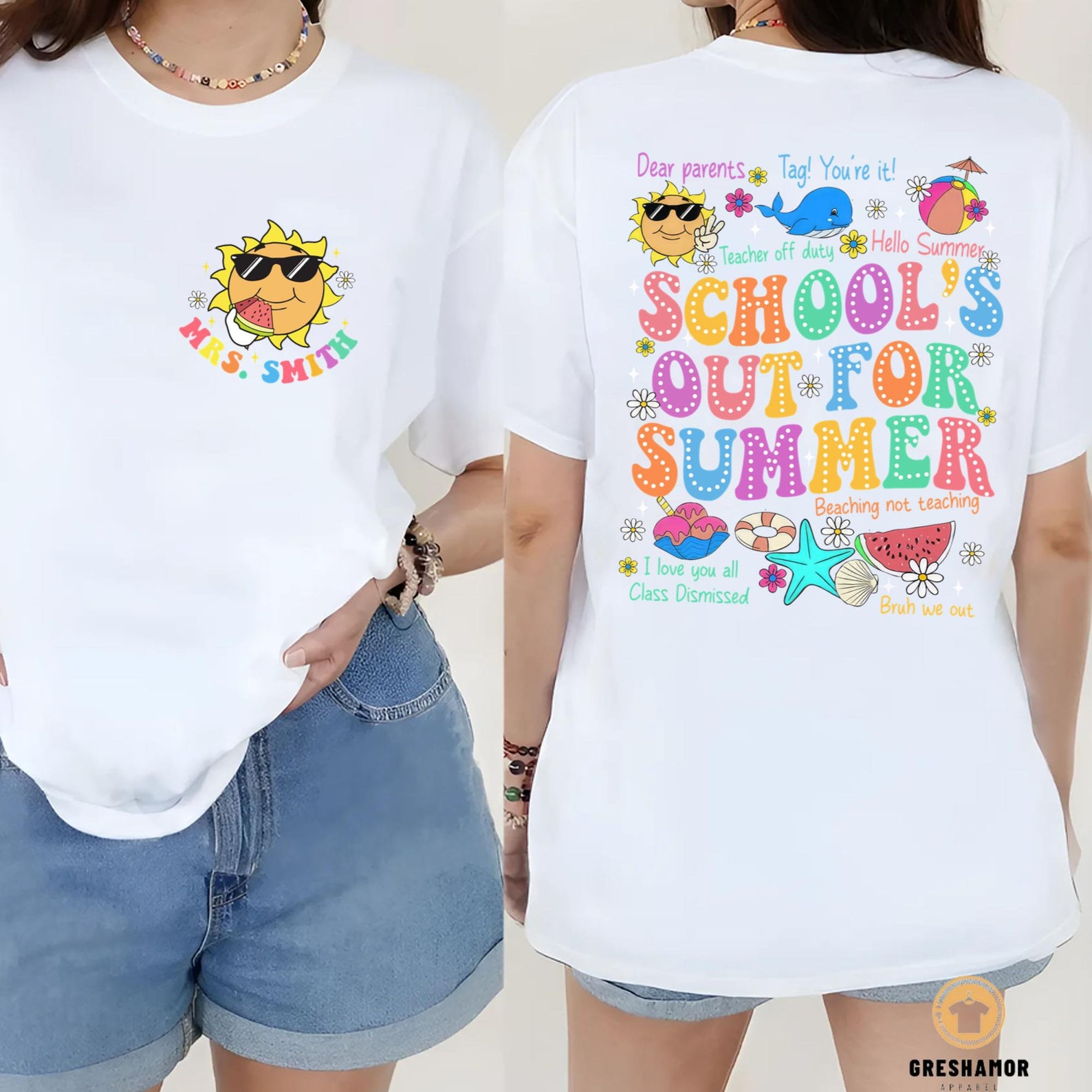 Custom Last Day of School School's Out for Summer Teacher Shirt, End of ...