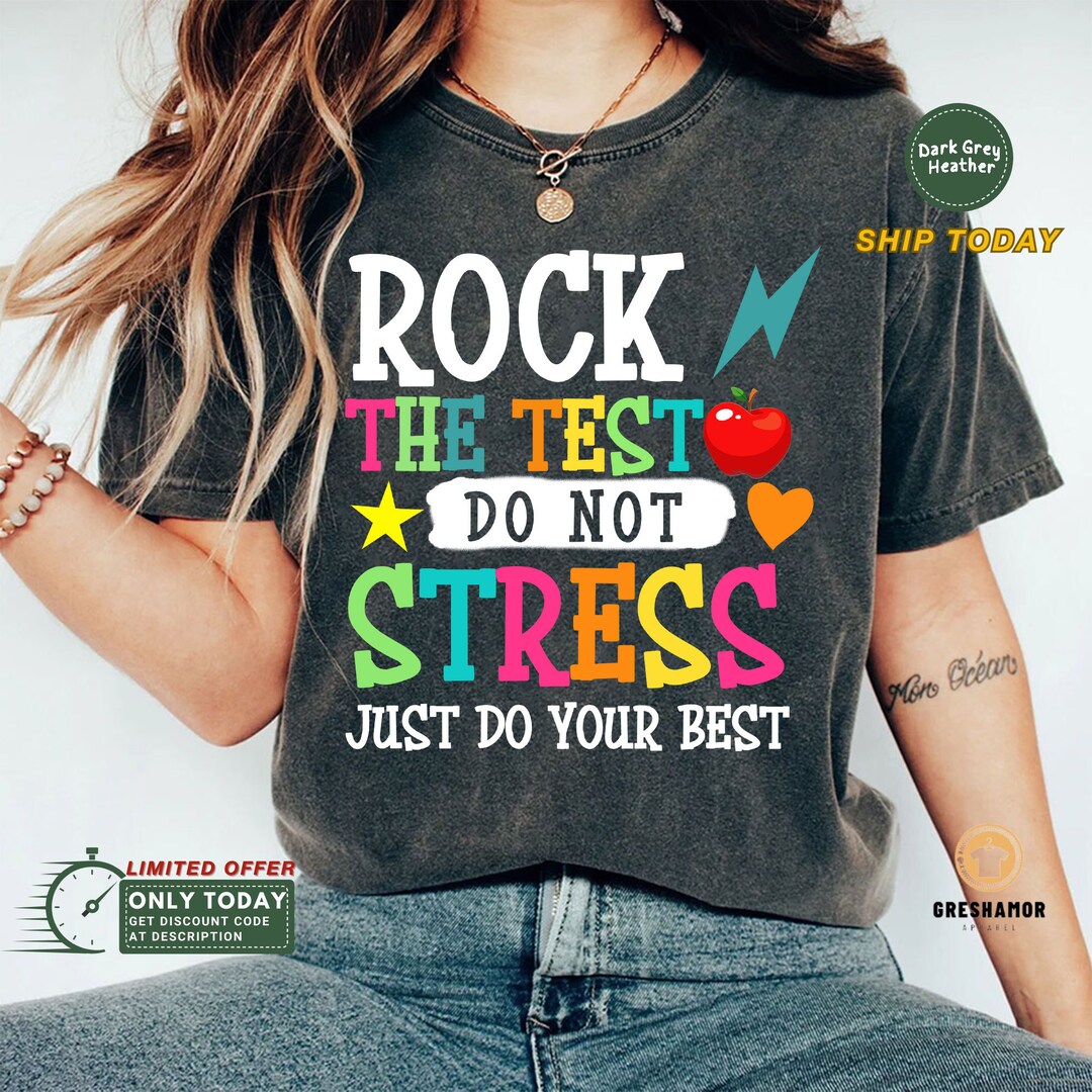 Rock the Test Shirt, Teacher Shirts School Counselor Shirt Teachers ...