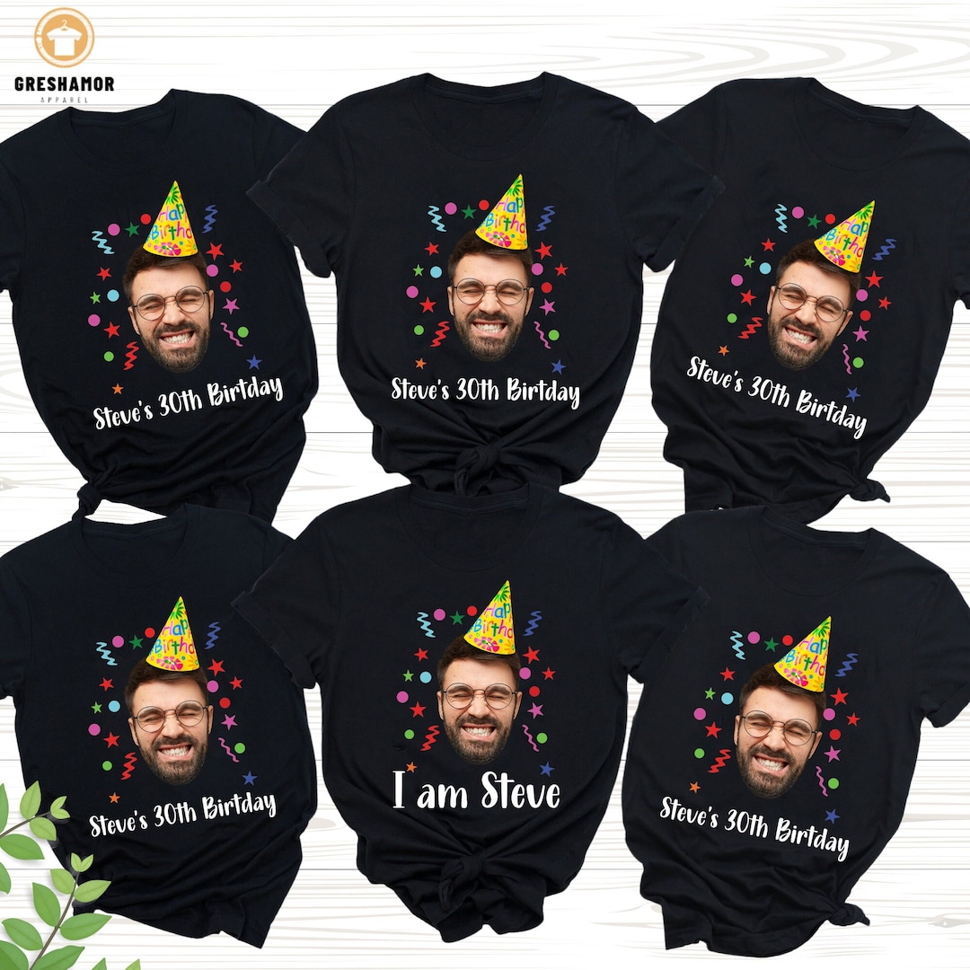 Funny Custom Birthday Photo Man Face Matching Shirt, Personalized ...