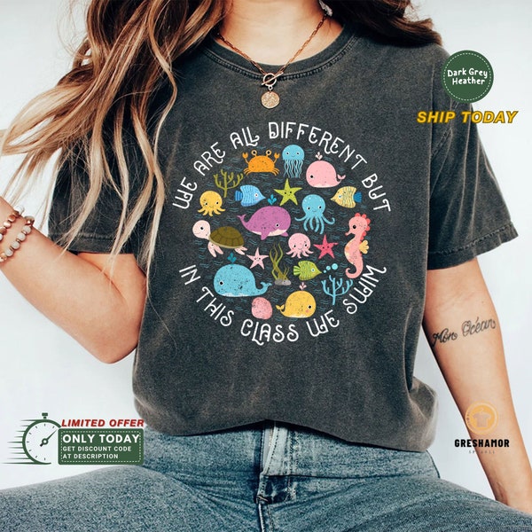 We Are All Different but in This Class We Swim Together - Etsy