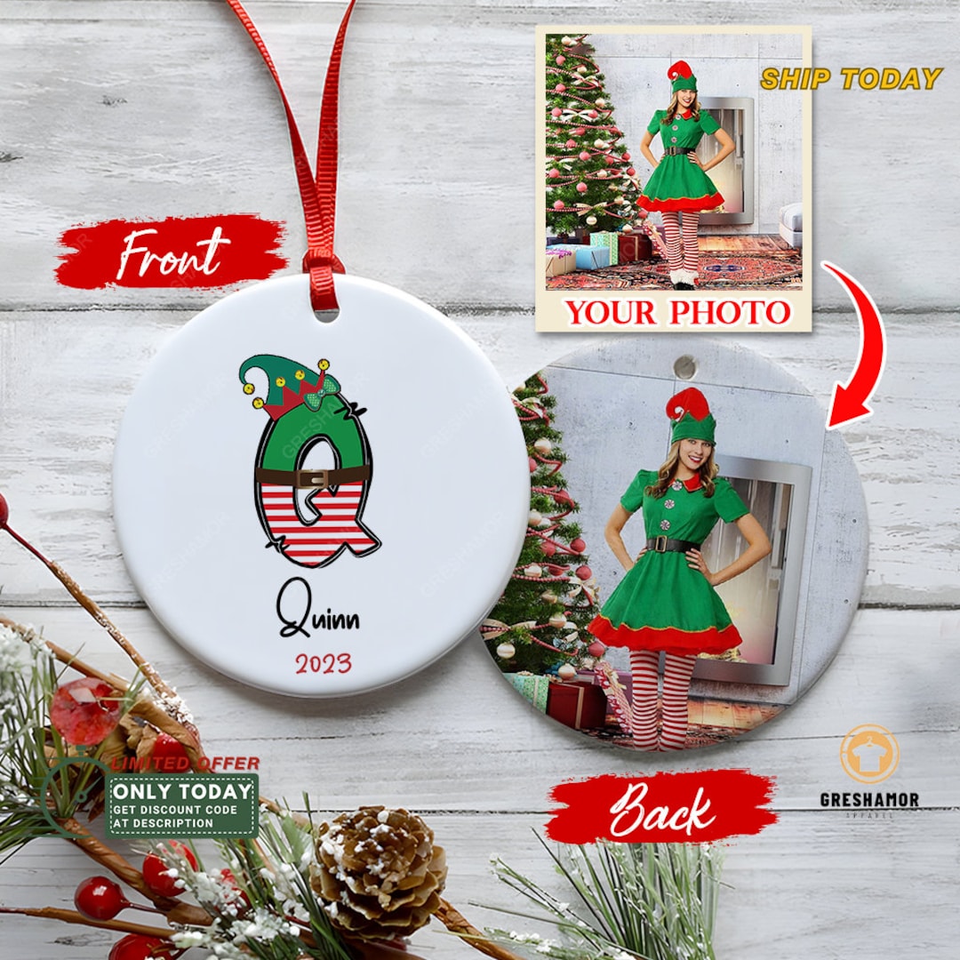 Personalized Alphabet Christmas Ornament, Custom Letter Name Ornament ...