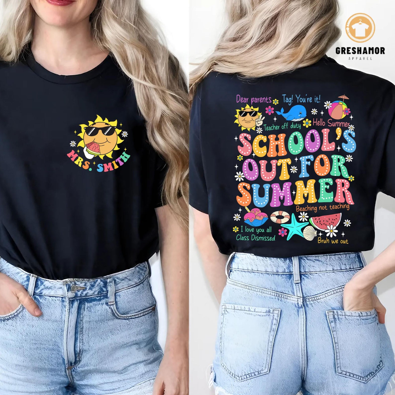 Custom Last Day of School School's Out for Summer Teacher Shirt, End of ...