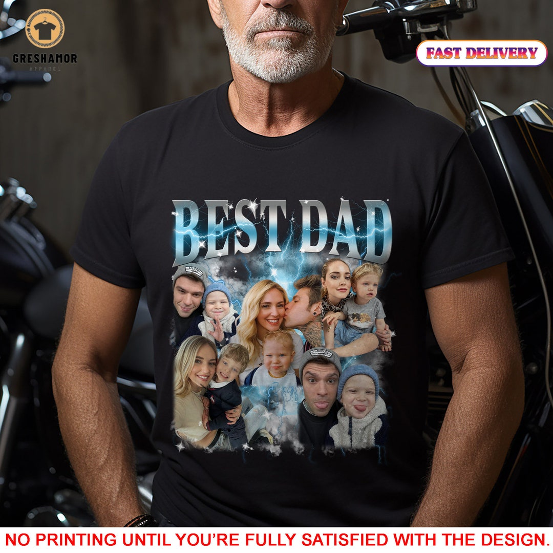 Personalized Gift for Dad Vintage Bootleg Shirt, Custom Photo Tshirt ...