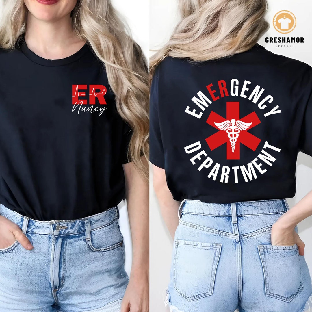 Emergency Department Custom Name Shirt for Work, Custom ER Department ...