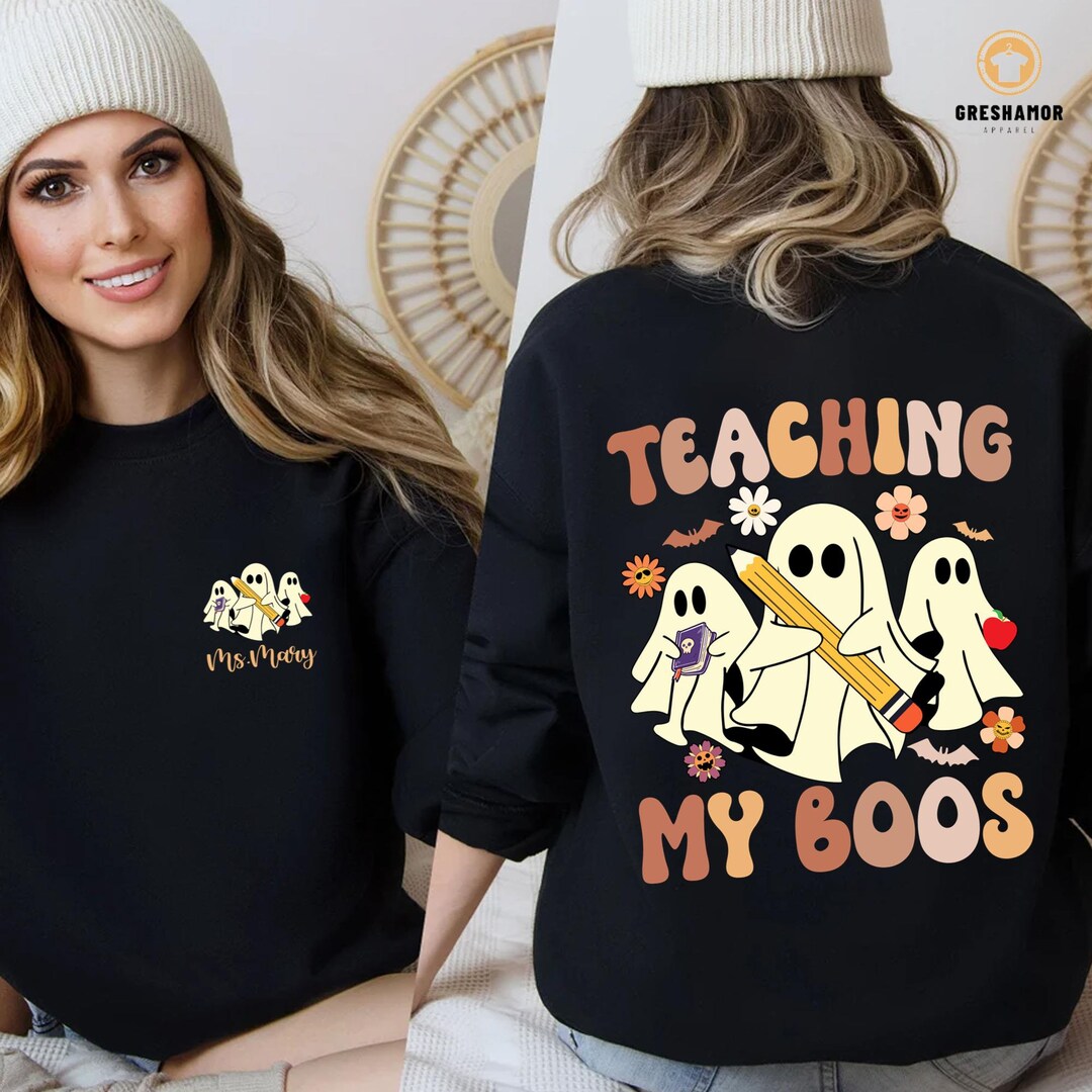 Personalized Teaching My Boos Shirt, Halloween Trick or Teach T-shirt ...