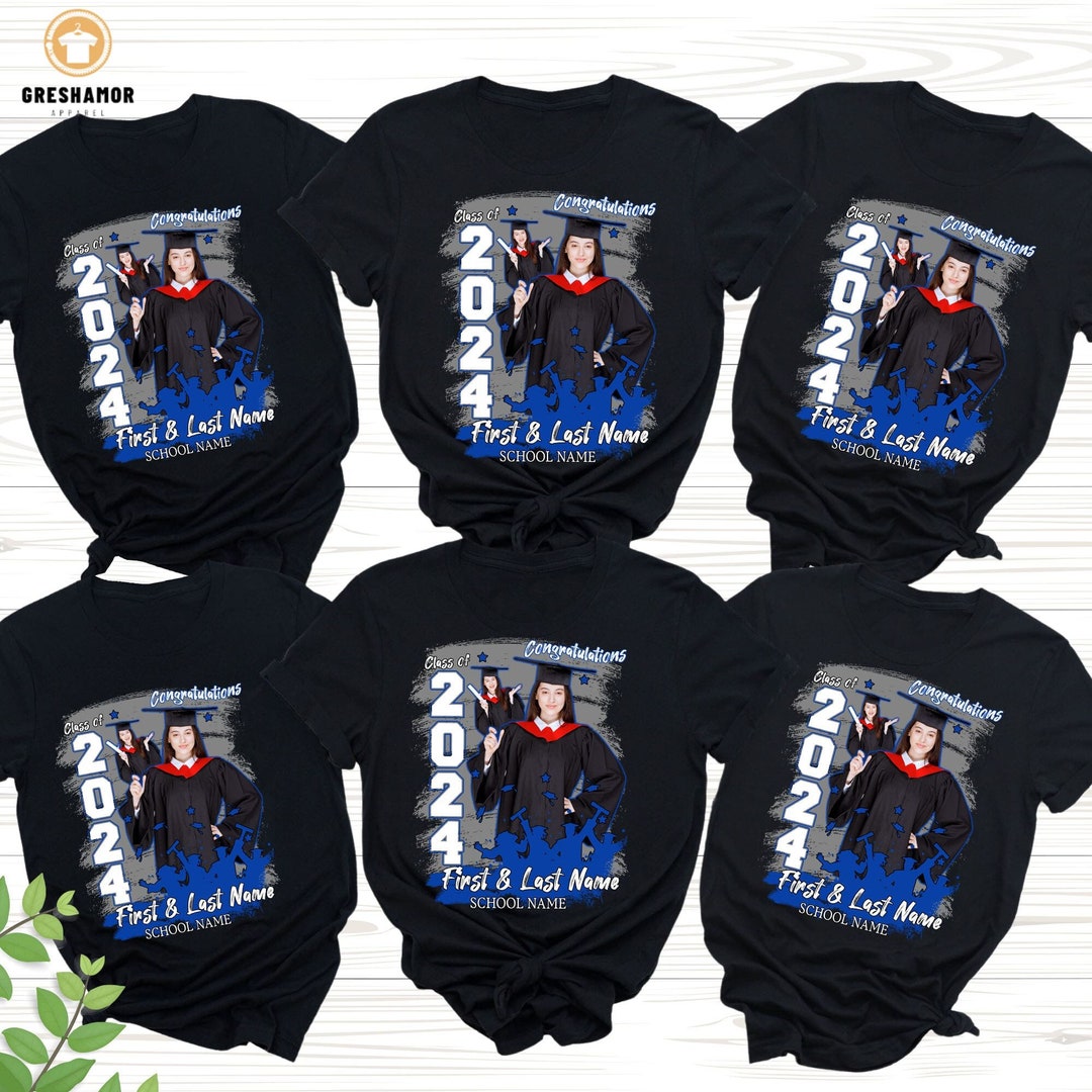 Custom Class of 2024 Graduation Bootleg T-shirt, Personalized Senior ...