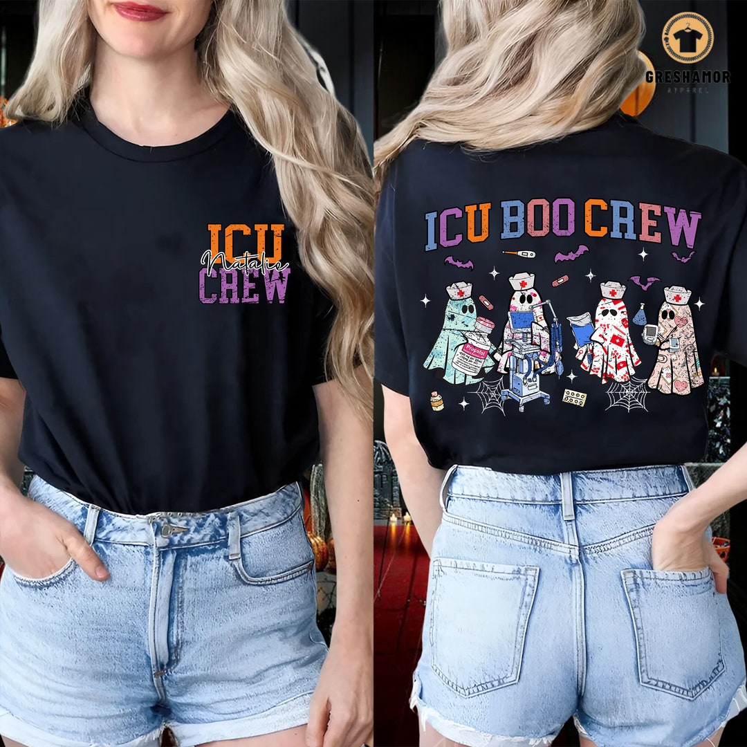 Customized Halloween ICU Boo Crew Funny Nicu Picu Nurse Tech Shirt for ...
