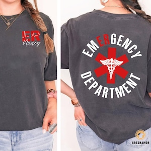 Emergency Department Custom Name Shirt for Work, Custom ER Department ...