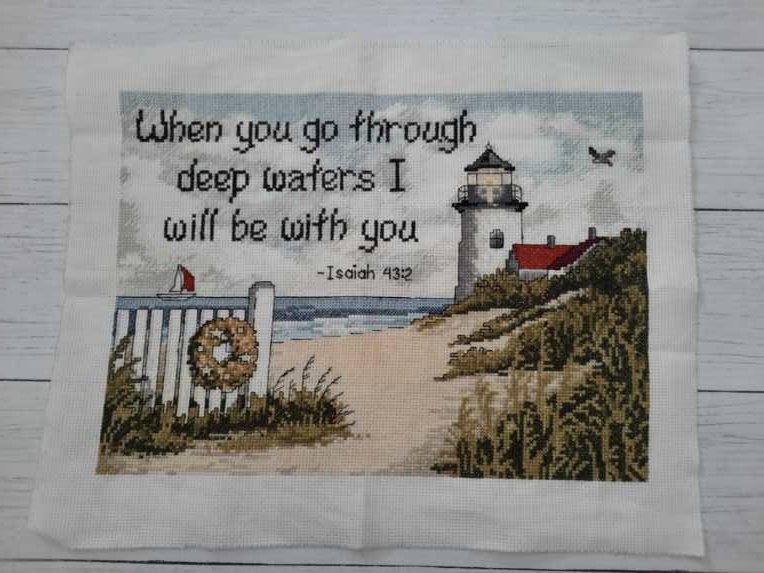 Lighthouse Cross Stitch (completed) - Etsy