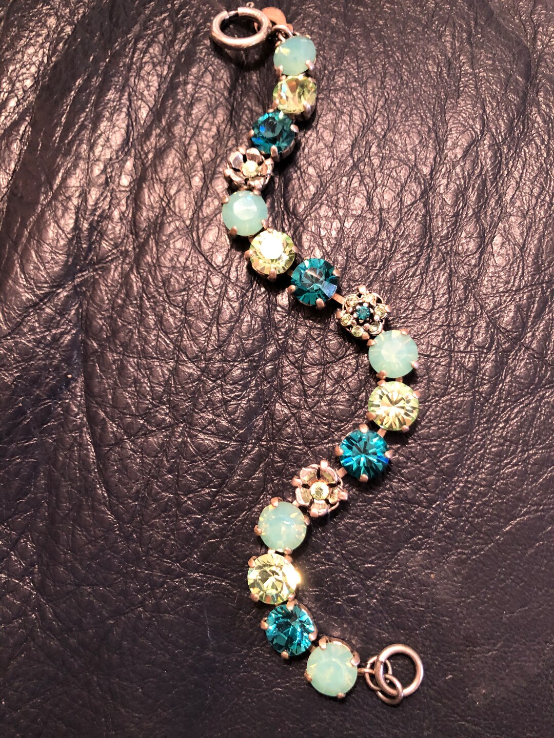 French Designer Catherine Popesco Silver Crystal Large Round Stone ...