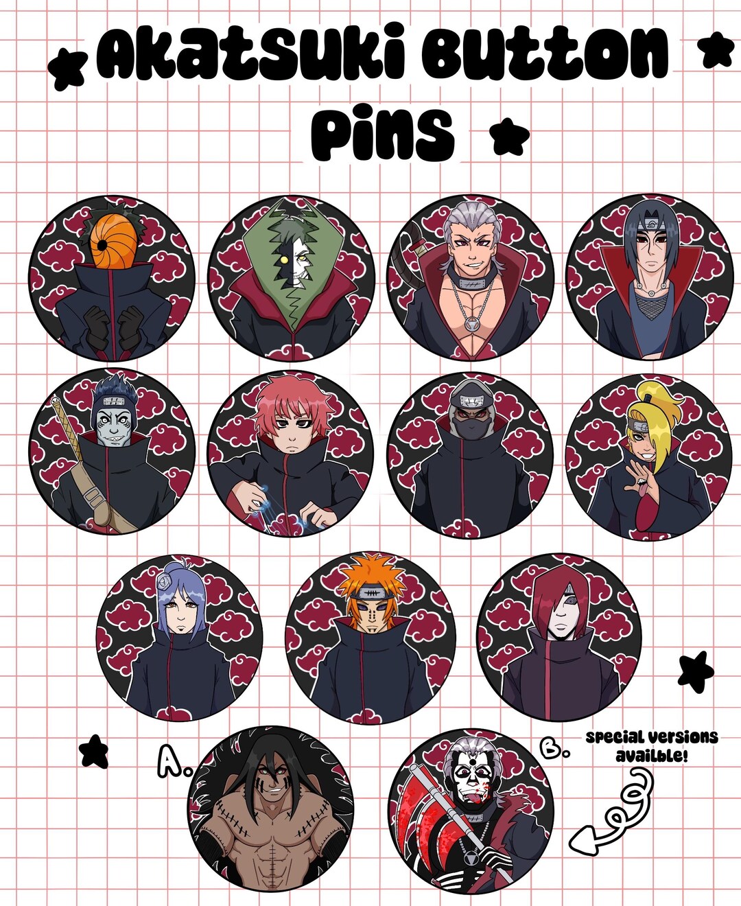 Ninja Button Pins - Etsy