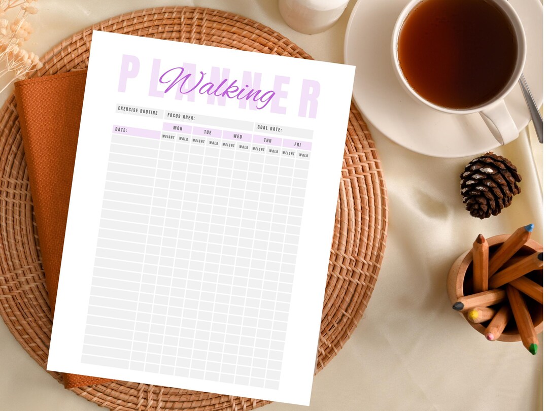 Walking Log Chart, Walking Tracker, Walking Challenge, Walking Log ...