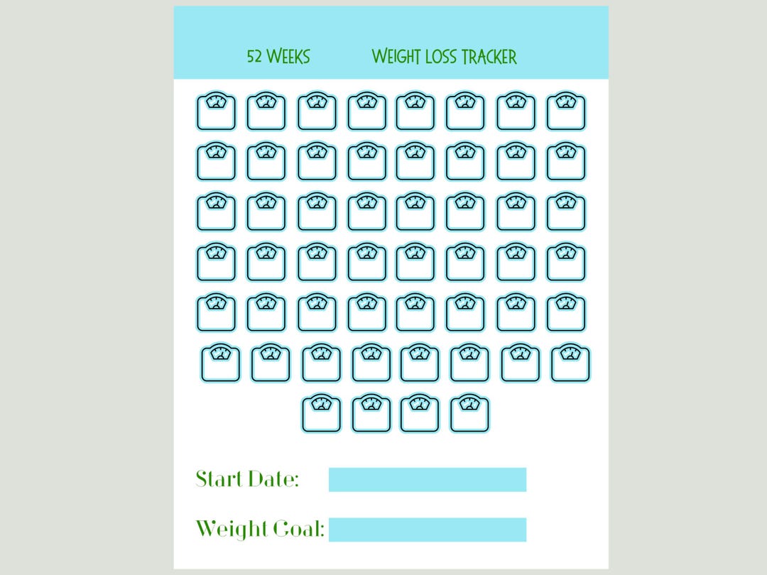 Scale Weight Tracking Printable Label Stickers PDF Printable Weight ...