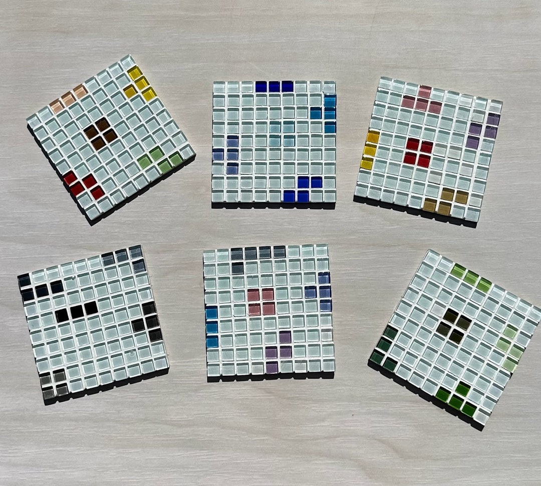 Square Glass Tile Coaster | Handmade Drink Coaster Jewelry Displays ...