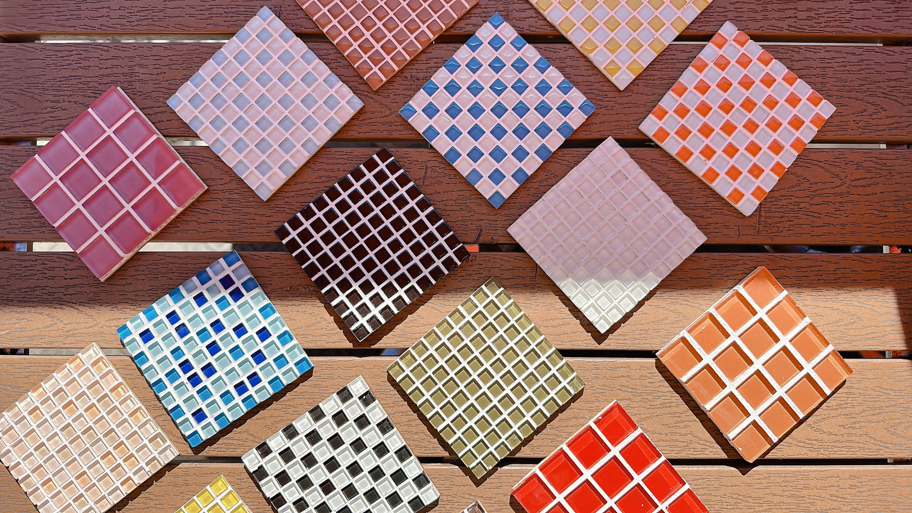 Square Glass Tile Coaster Handmade Drink Coaster Jewelry Displays ...