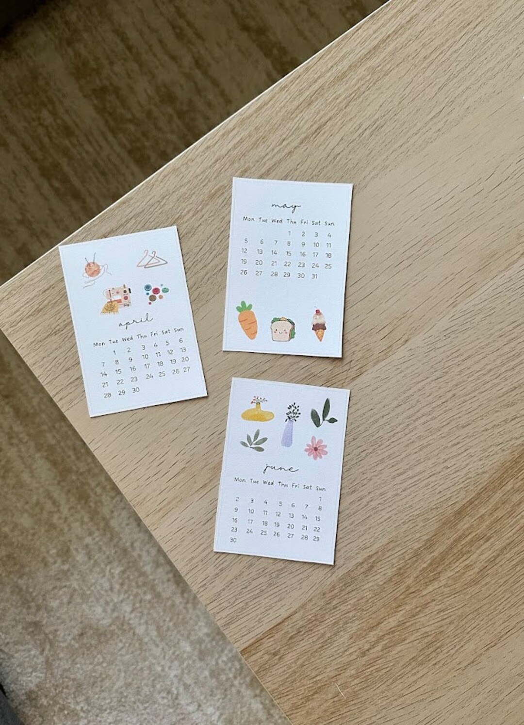 2026 Mini Desk Calendar | 12 Month Seasonal Desk Calendar | Stand ...
