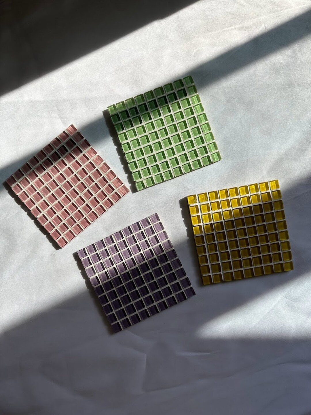 Square Glass Tile Coaster | Handmade Drink Coaster Jewelry Displays ...