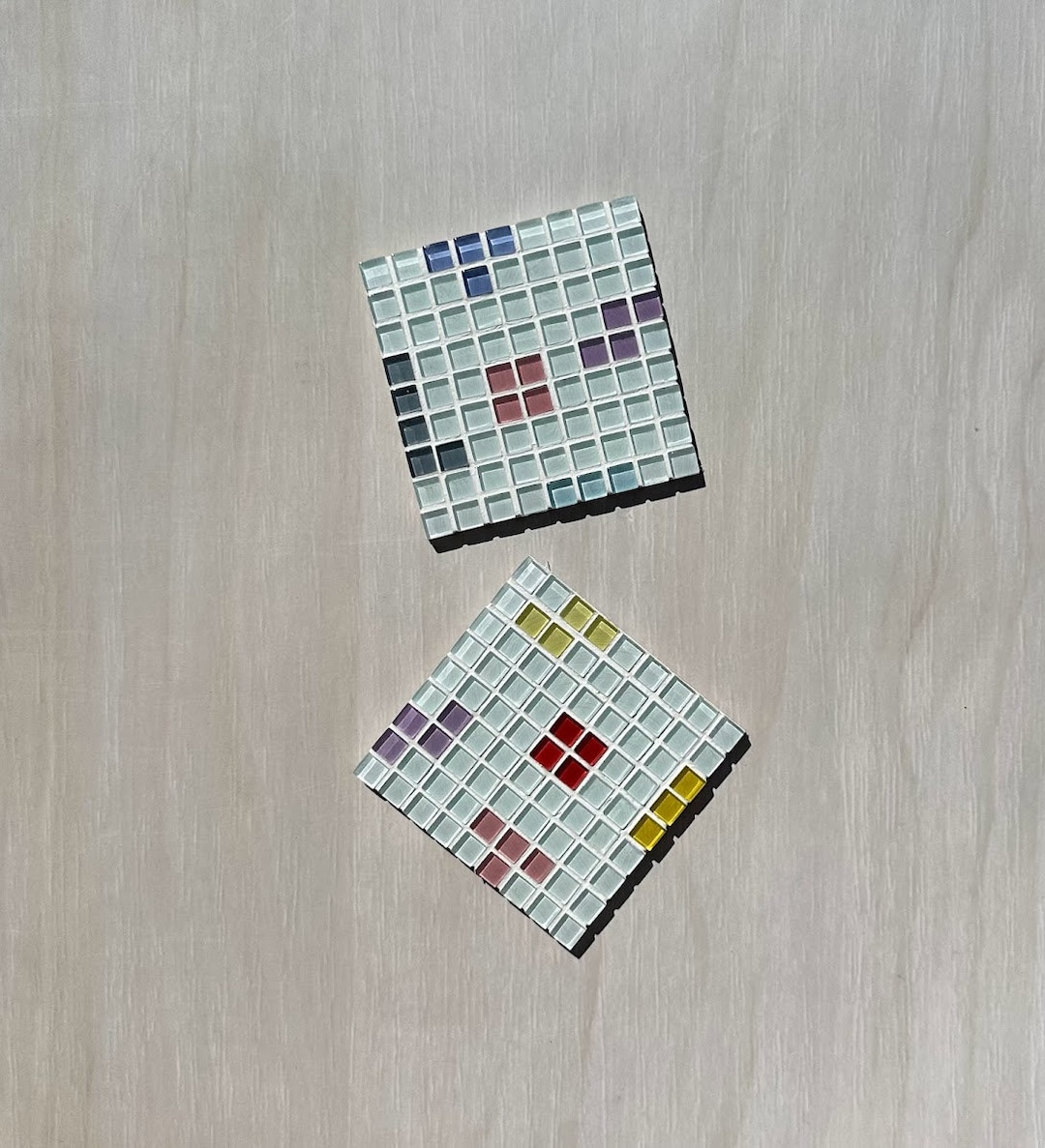 Square Glass Tile Coaster Handmade Drink Coaster Jewelry Displays ...