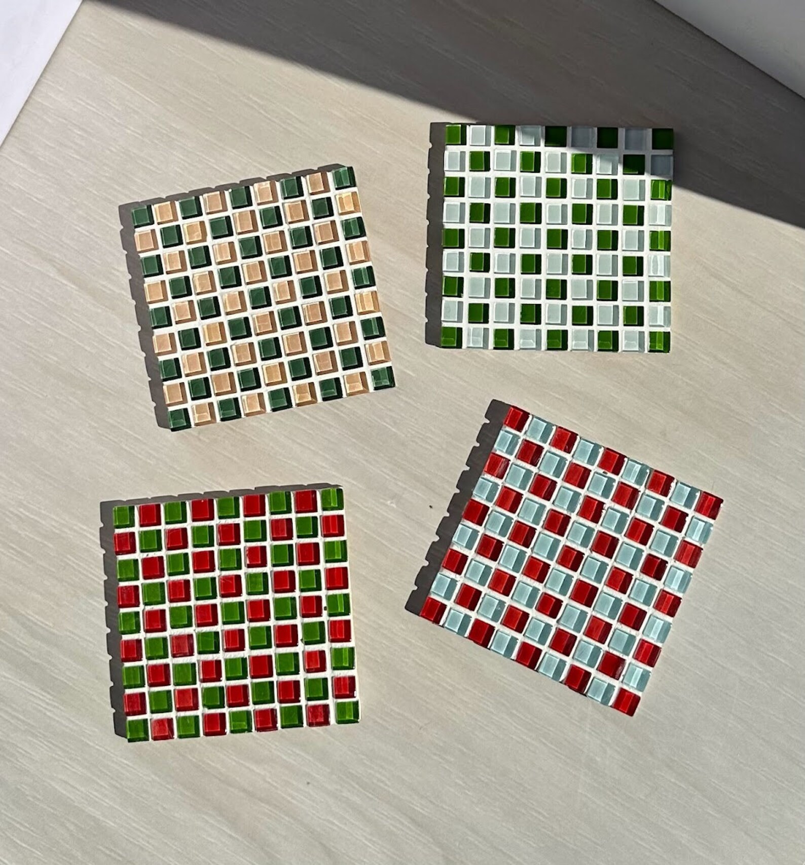 Glass Tile Coaster | Handmade Drink Coaster | Modern Square Coaster ...