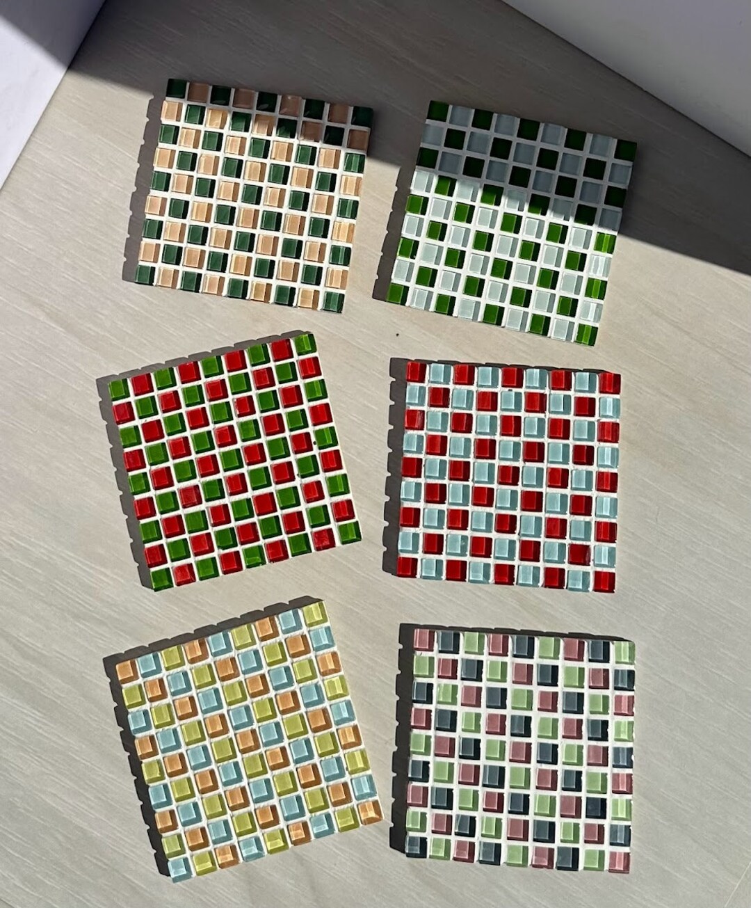 Square Glass Tile Coaster Holiday Gift Handmade Drink Coaster Jewelry ...