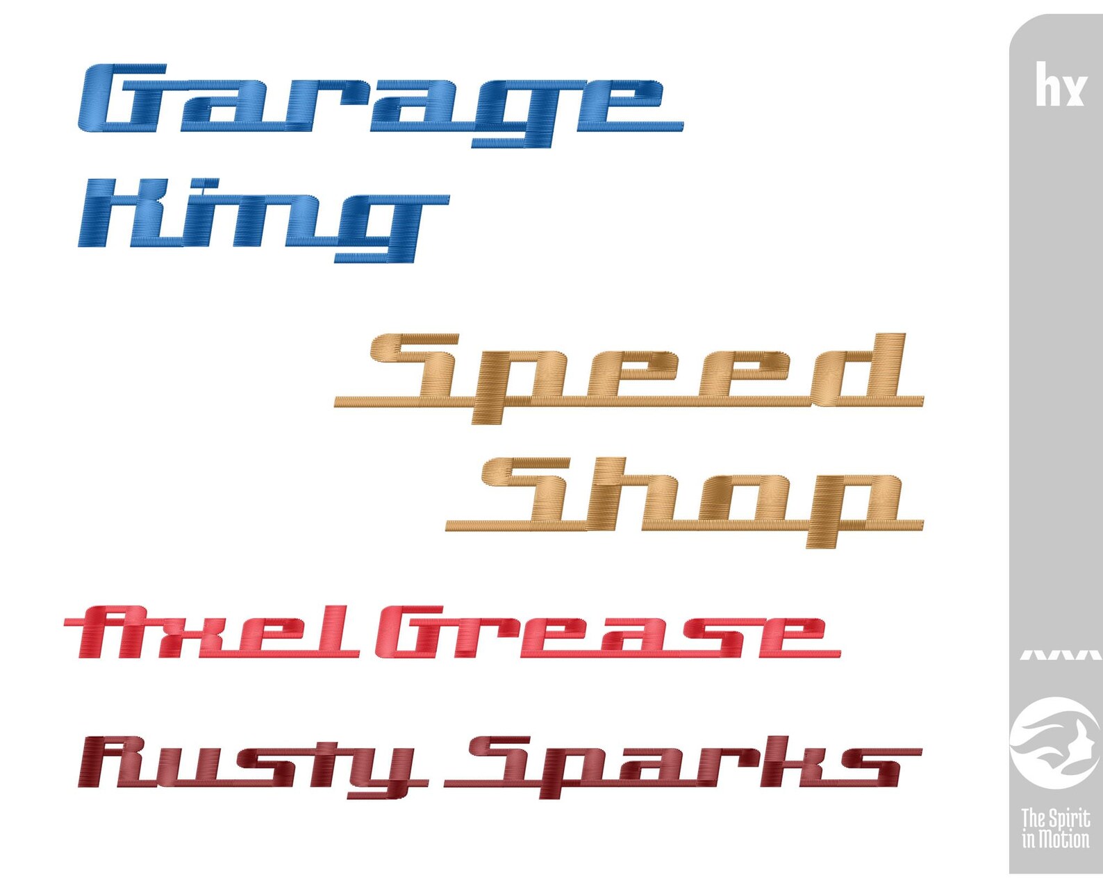 Hardman Garage Embroidery Font | Retro Connected Machine Embroidery ...