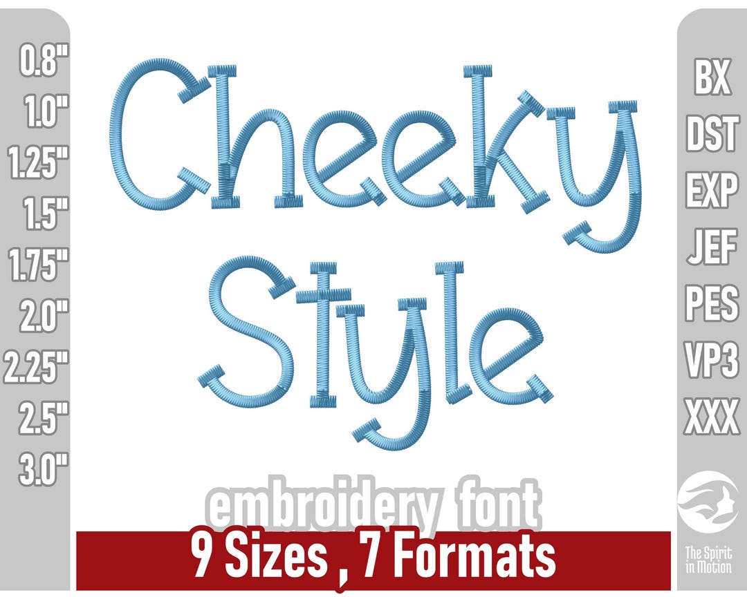 Cheeky Style Display Embroidery Font | Cartoon Machine Embroidery ...