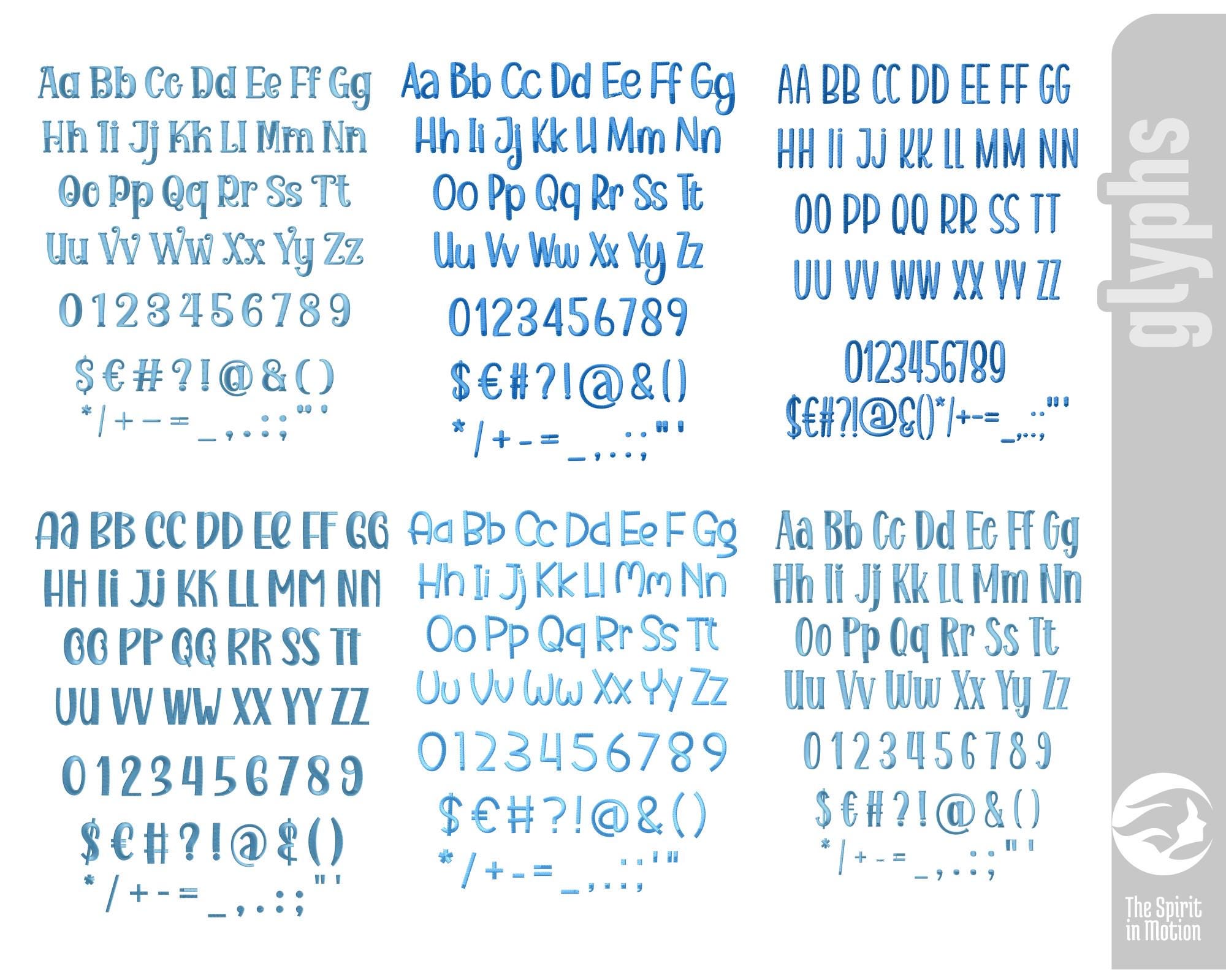 Whimsical Embroidery Font Bundle #1 | 10 Playful Hand-digitized ...