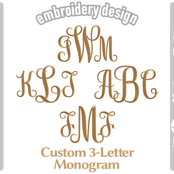 Single Letter Monogram Embroidery - Etsy
