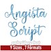 Angista Script Embroidery Font | Machine Embroidery Letters | Multiple Formats Including PES, BX ...