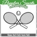 Tennis Rackets and Ball Logo Outline Embroidery 2 Machine Embroidery ...
