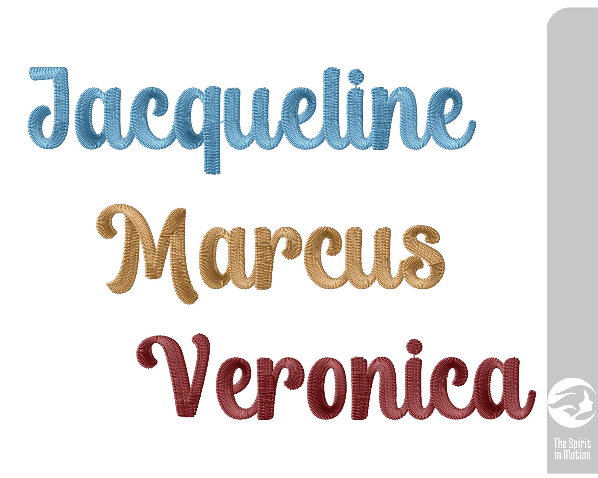 Script Embroidery Font Bundle #3 | 8 Hand-digitized Script Fonts ...