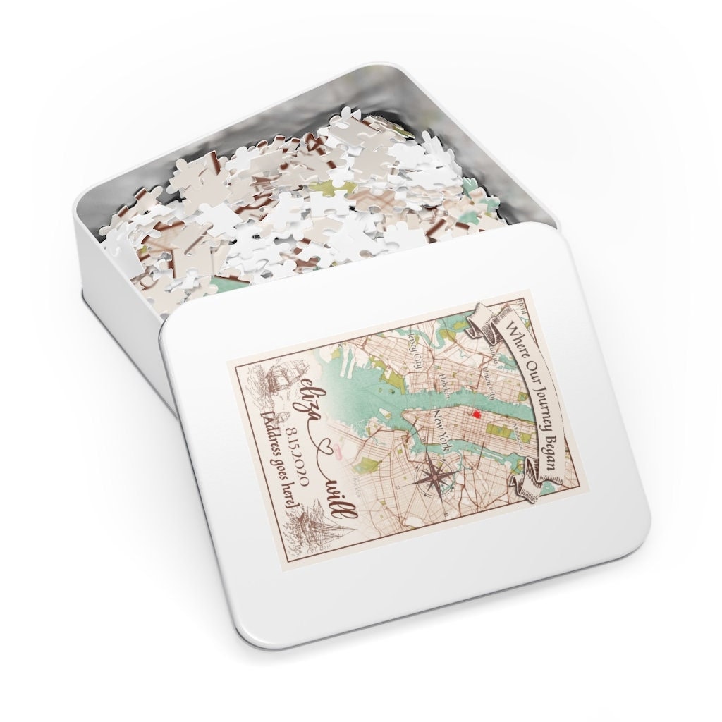 Custom Map Puzzle, Where We First Met | Personalized Engagement ...