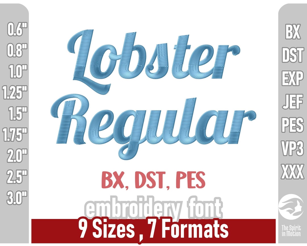 Lobster Script Embroidery Font | Machine Embroidery Letters | Multiple ...