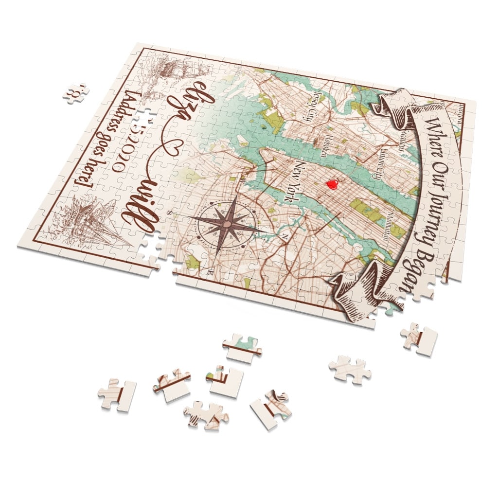 Custom Map Puzzle, Where We First Met | Personalized Engagement ...