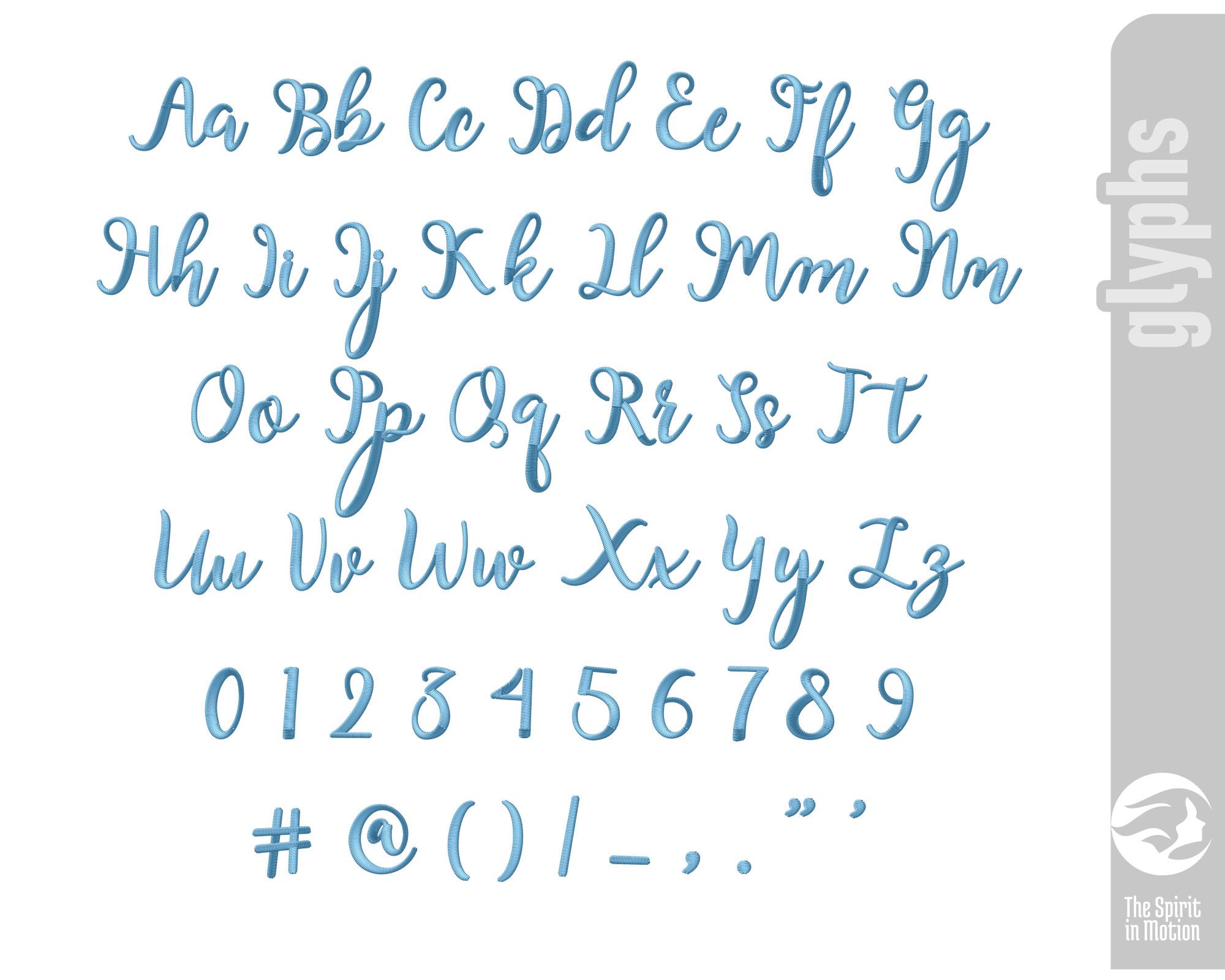 Loving Script Embroidery Font | Machine Embroidery Swash Letters ...