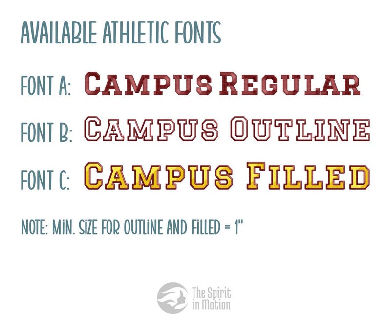 Custom Name Embroidery Design Using Athletic Font| Custom Varsity ...