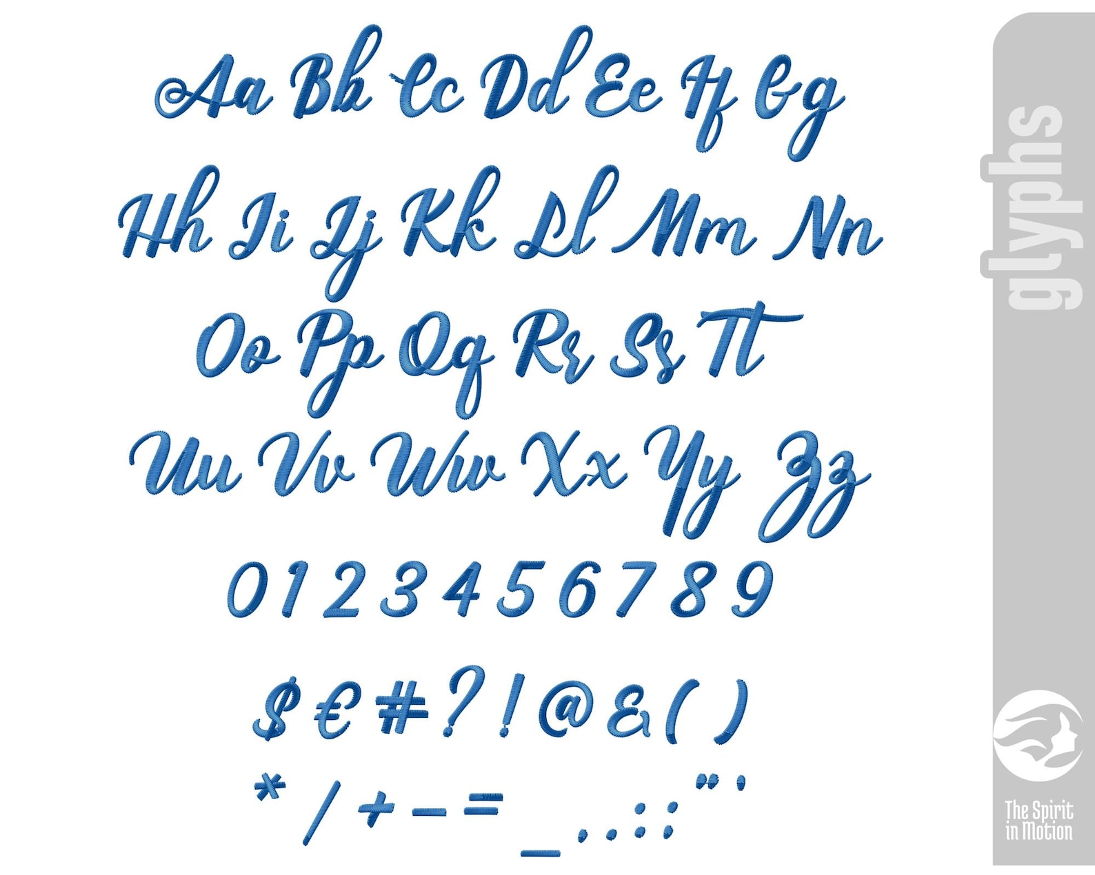 Thunder Script Embroidery Font | Machine Embroidery Letters | Multiple ...