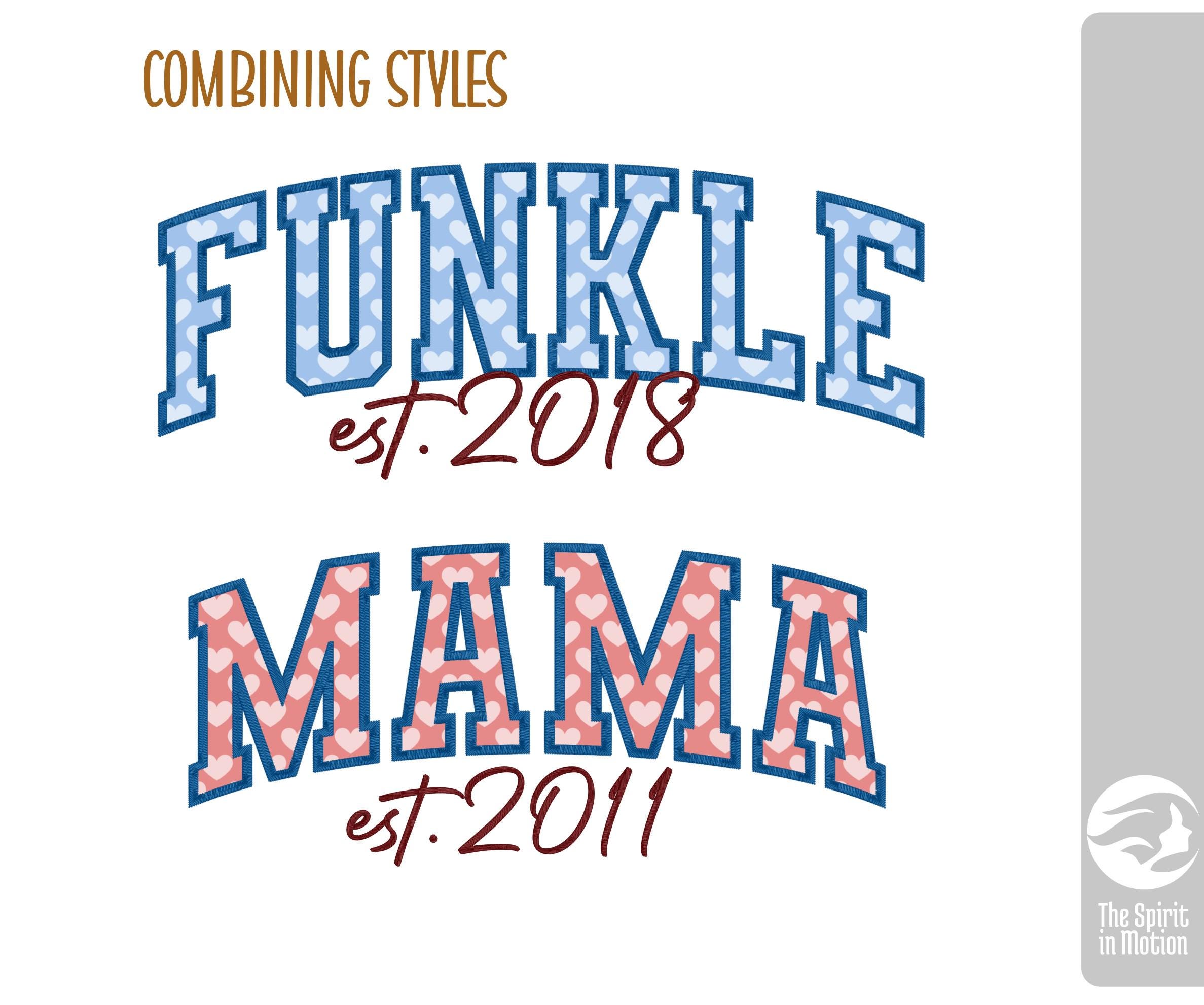 Custom Curved Varsity Applique Embroidery Text | Arched Applique PES ...